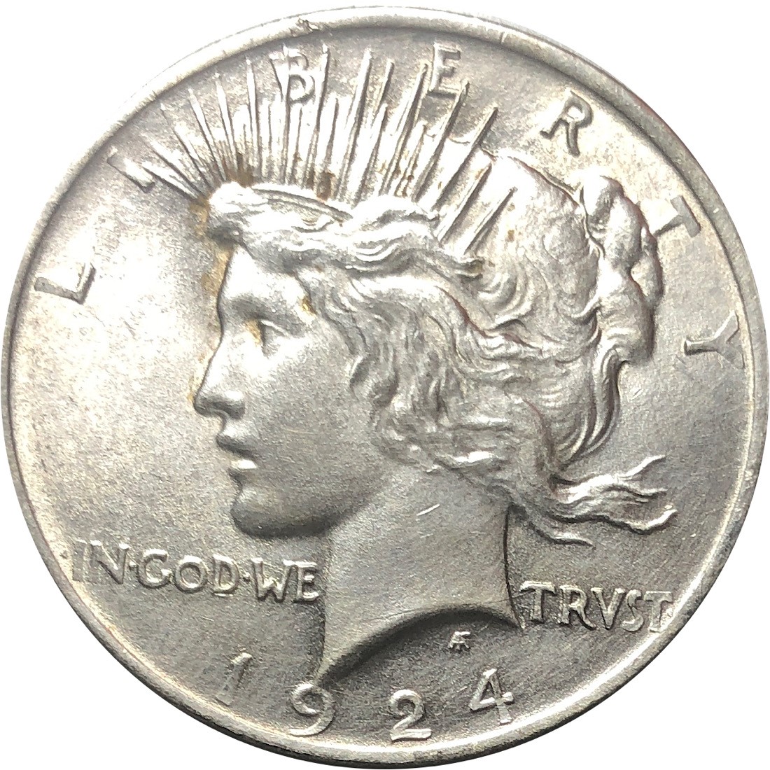1924 US Silver Peace Dollar-Bright & Lustrous | Property Room