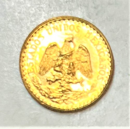 1945 Mexico Gold Dos Pesos Gorgeous Uncirculated-Fresh, Choice & Original | Property Room
