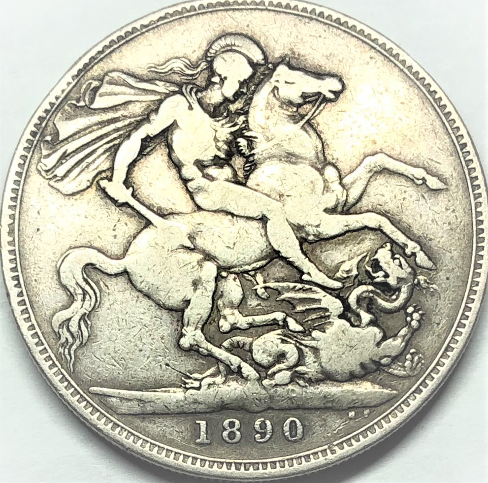Semi-Key Date 1890 Silver British Crown | Property Room