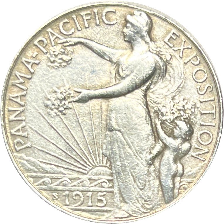 1915-S U.S. Silver Panama-Pacific Classic Commemorative Half Dollar-Semi Key Date! | Property Room