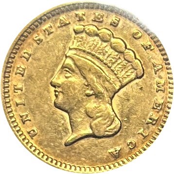 1874 U.S. Type 3 Gold One Dollar Piece-Scarce Almost Uncirculated ...