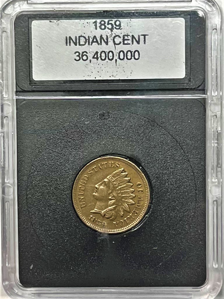 1859 U.S. Indian Head Small Cent-First Year Of Issue-Custom Holder For ...