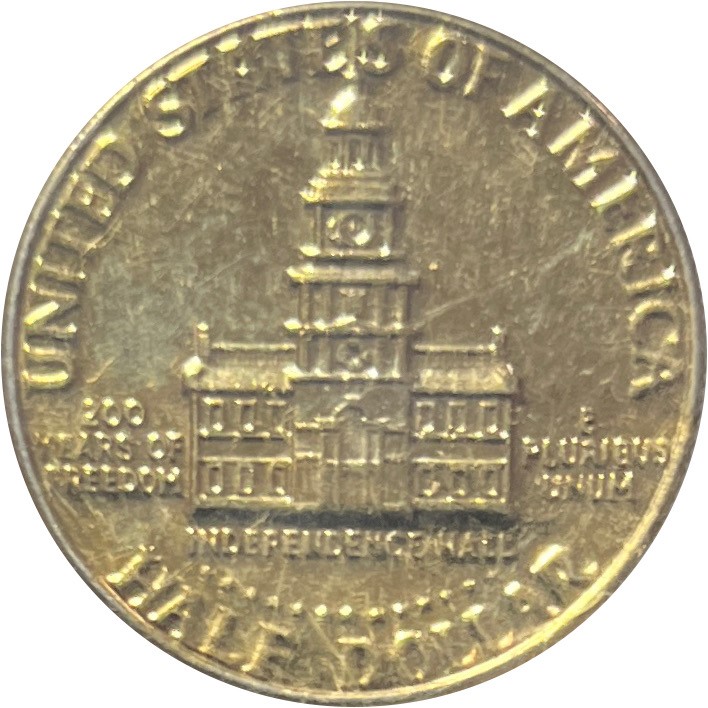 1976-P U.S. 24 K Gold Layered Bicentennial Kennedy Half Dollar | Property Room