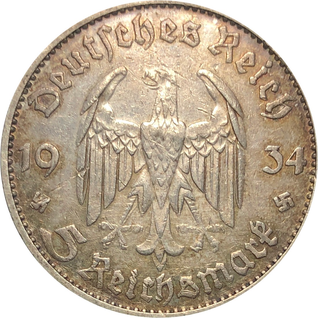 1934 German Silver 5 Reichs Marks | Property Room