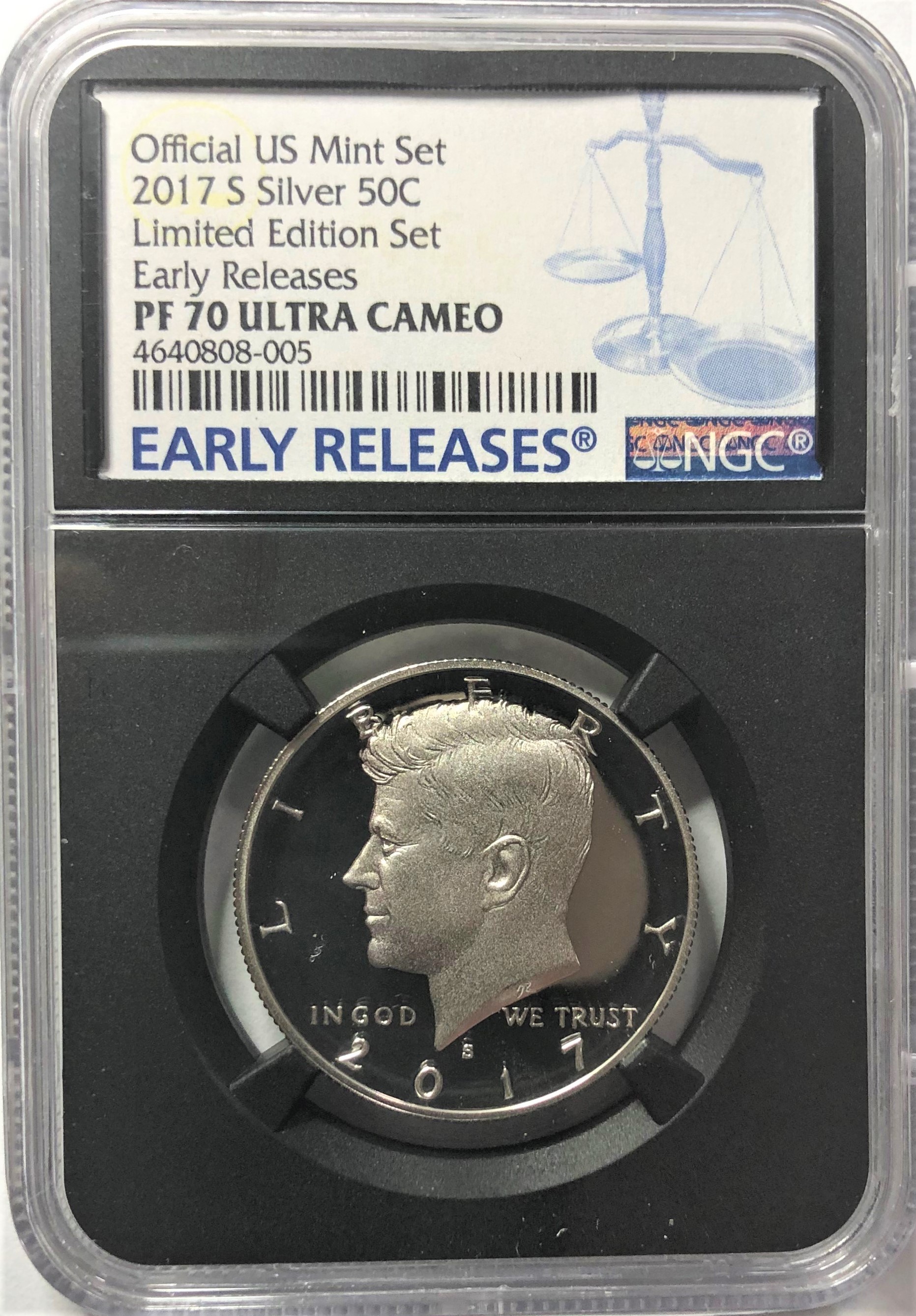 2017-S US Silver Kennedy Half Dollar NGC PR70 Limited Edition Set Early ReleaseDCAM-Amazing ...
