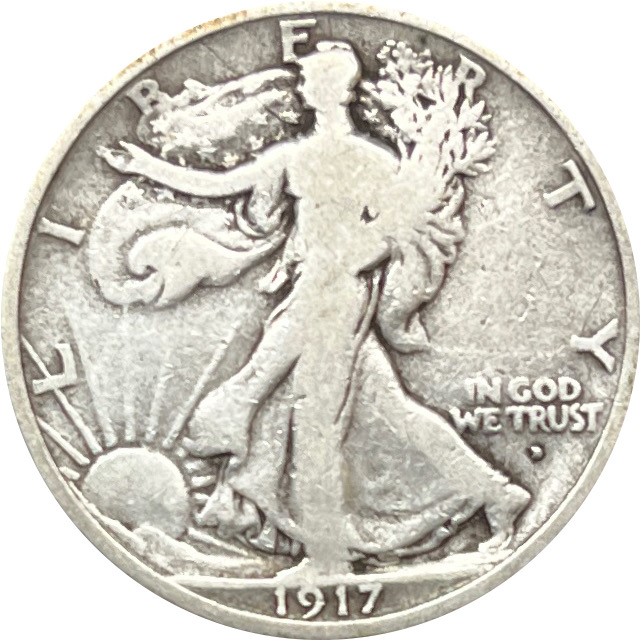 1917-D U.S Type 1 Obverse Silver Walking Liberty Half Dollar | Property Room