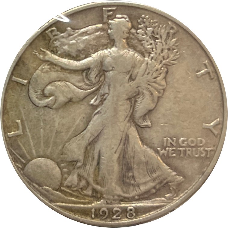 1928-S U.S. Semi Key US Silver Walking Liberty Half Dollar-Nice ...