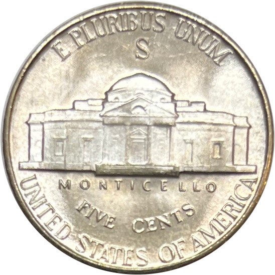 1943-S U.S. Silver Emergency Issue WW2 Jefferson Nickel-Choice High ...