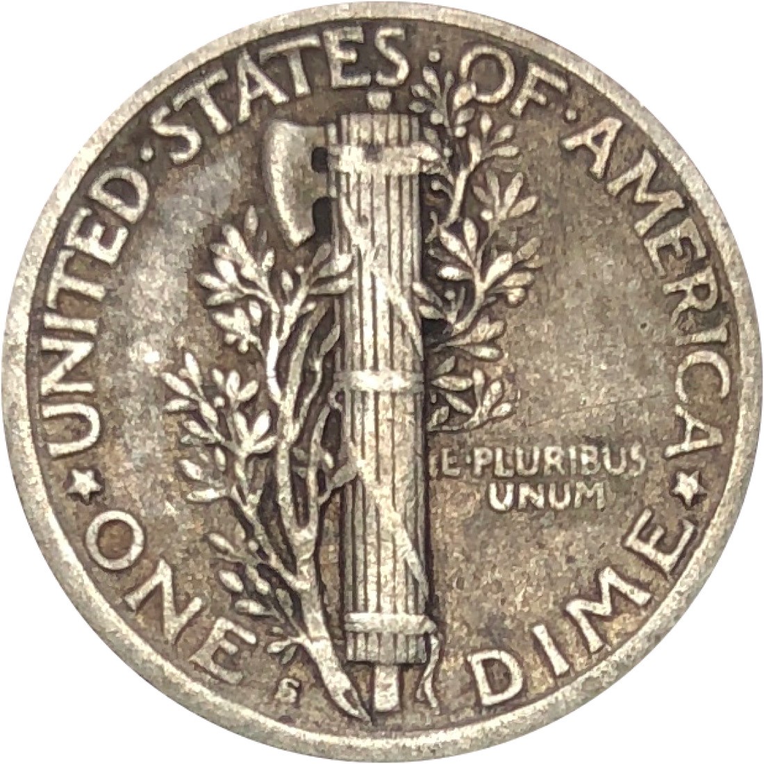 1917-S (Type 1-High MM) US Silver Mercury Dime With Original Surfaces ...