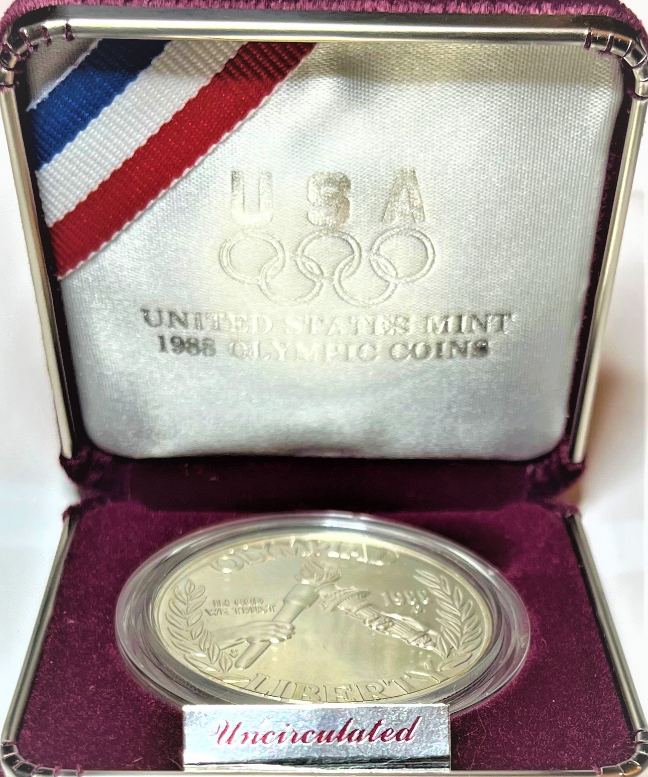 1988-D U.S. Olympics Silver Commemorative Dollar Brilliant Uncirculated ...