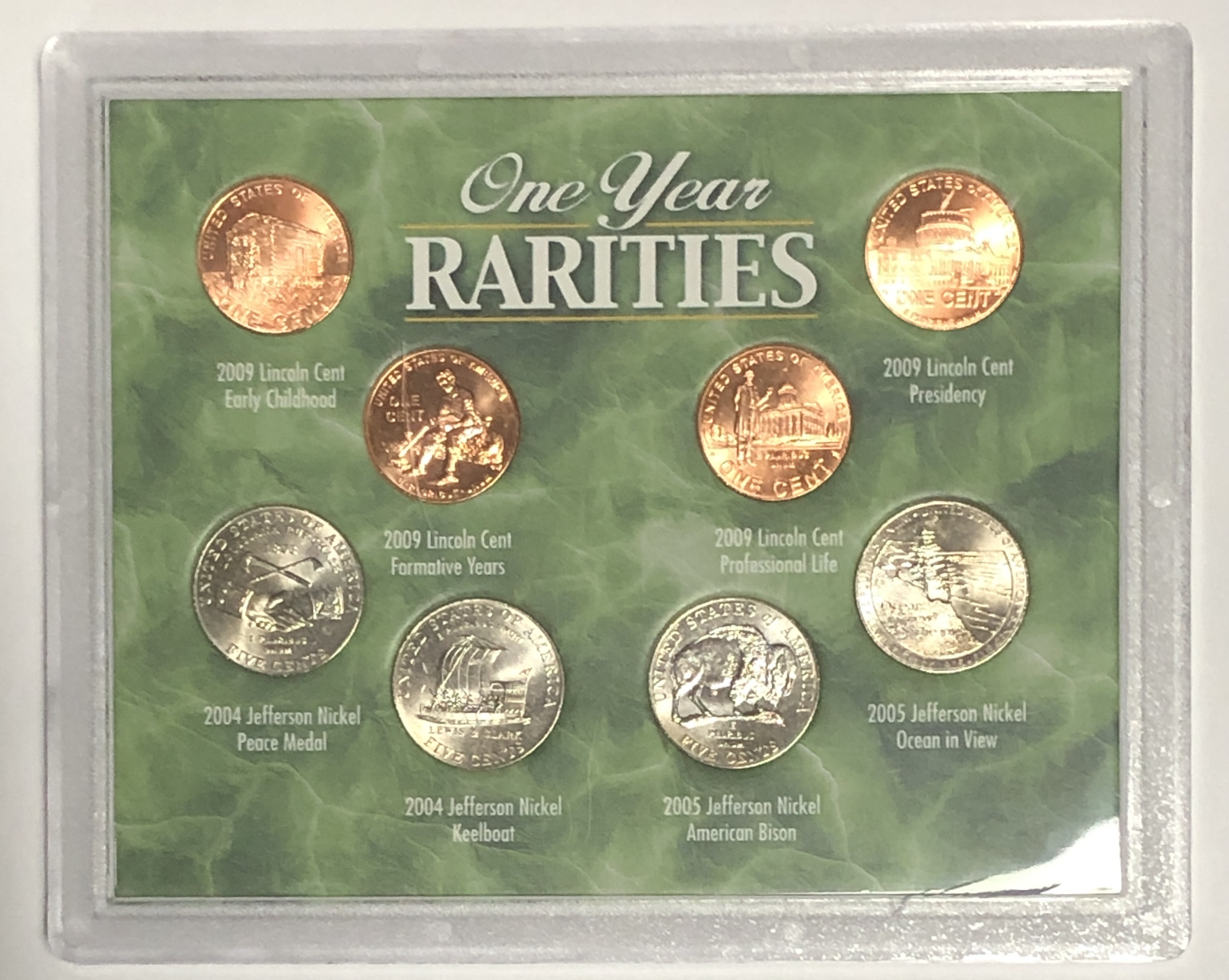 U.S. Collection of One Year Rarities - 8 Coins - 4 2009 Lincoln Cents 2 ...