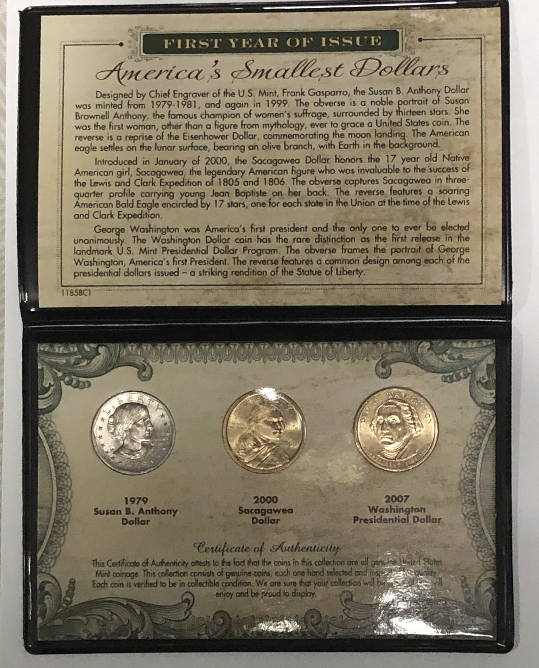 U.S. First Year of Issue - America's Smallest Dollars - 3 Coin Set ...