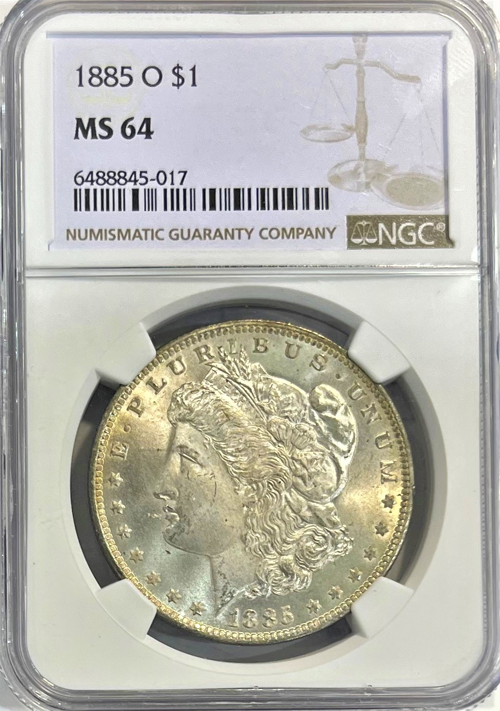 1885-O U.S. Silver NGC Certified MS 64 Morgan Silver Dollar | Property Room