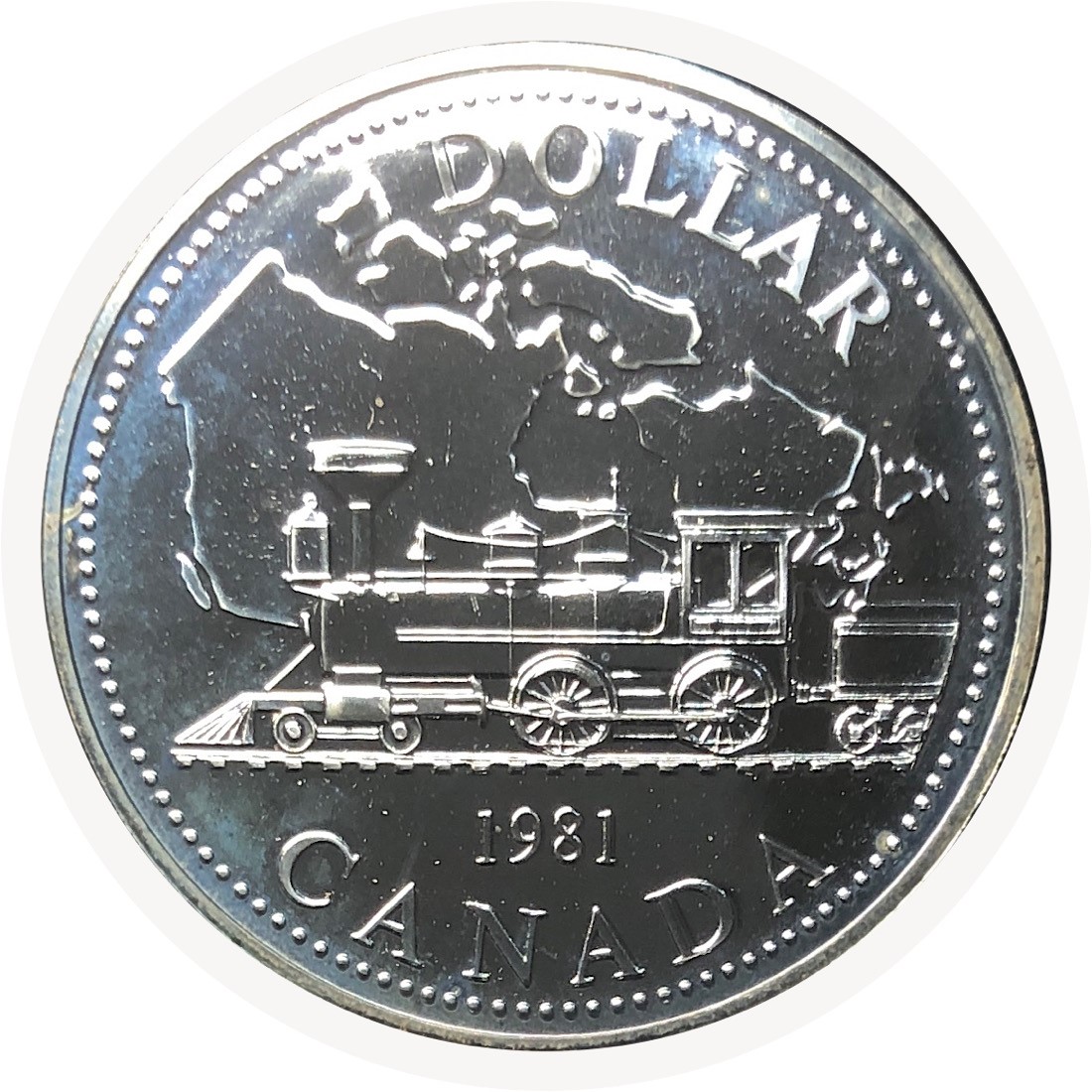 1981 Silver Canada Dollar-Train Commemorative In Original Royal ...
