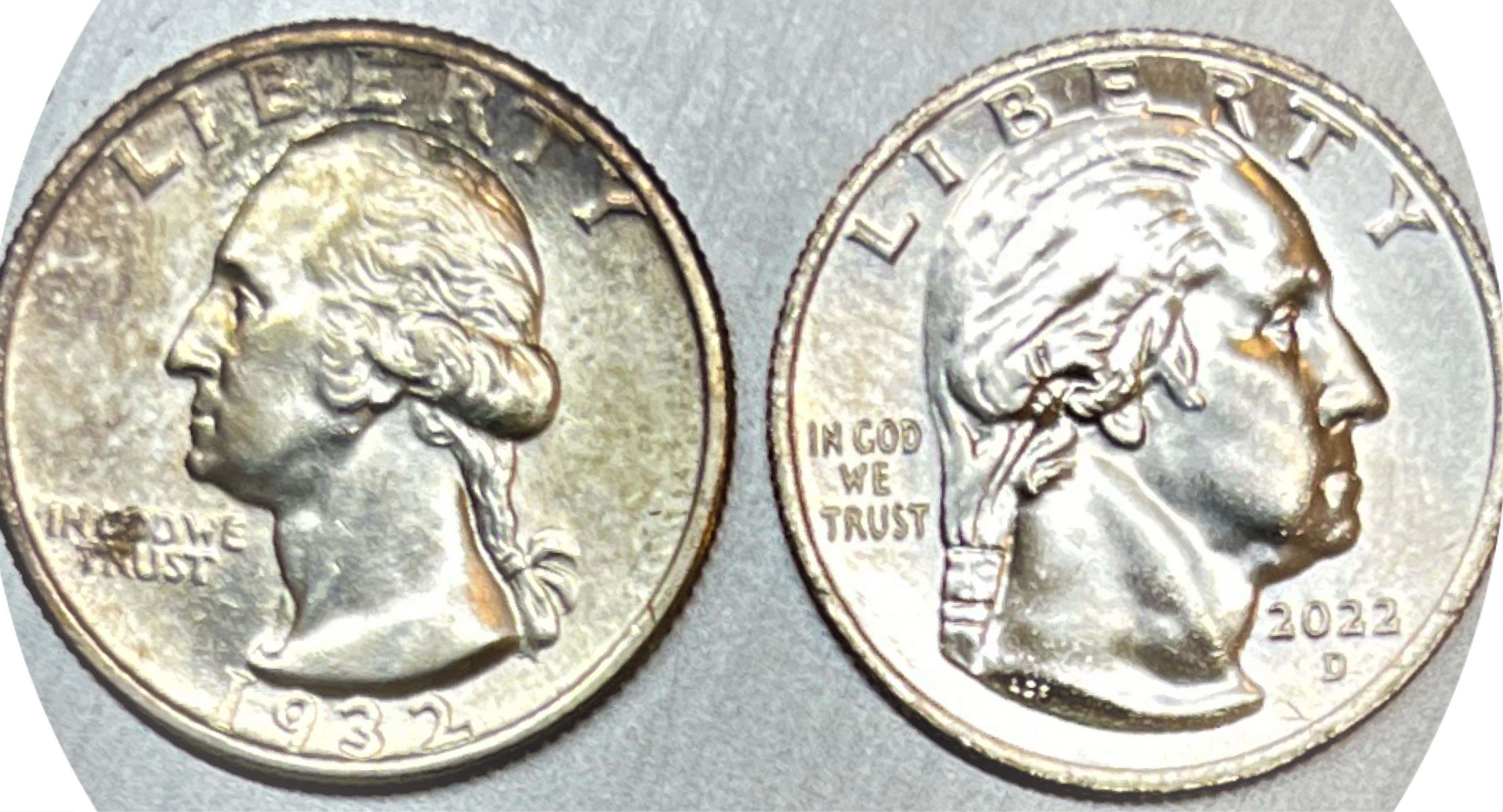 90 Years Of Washington Quarters! 1932 & 2022 U.S. Washington Quarter ...