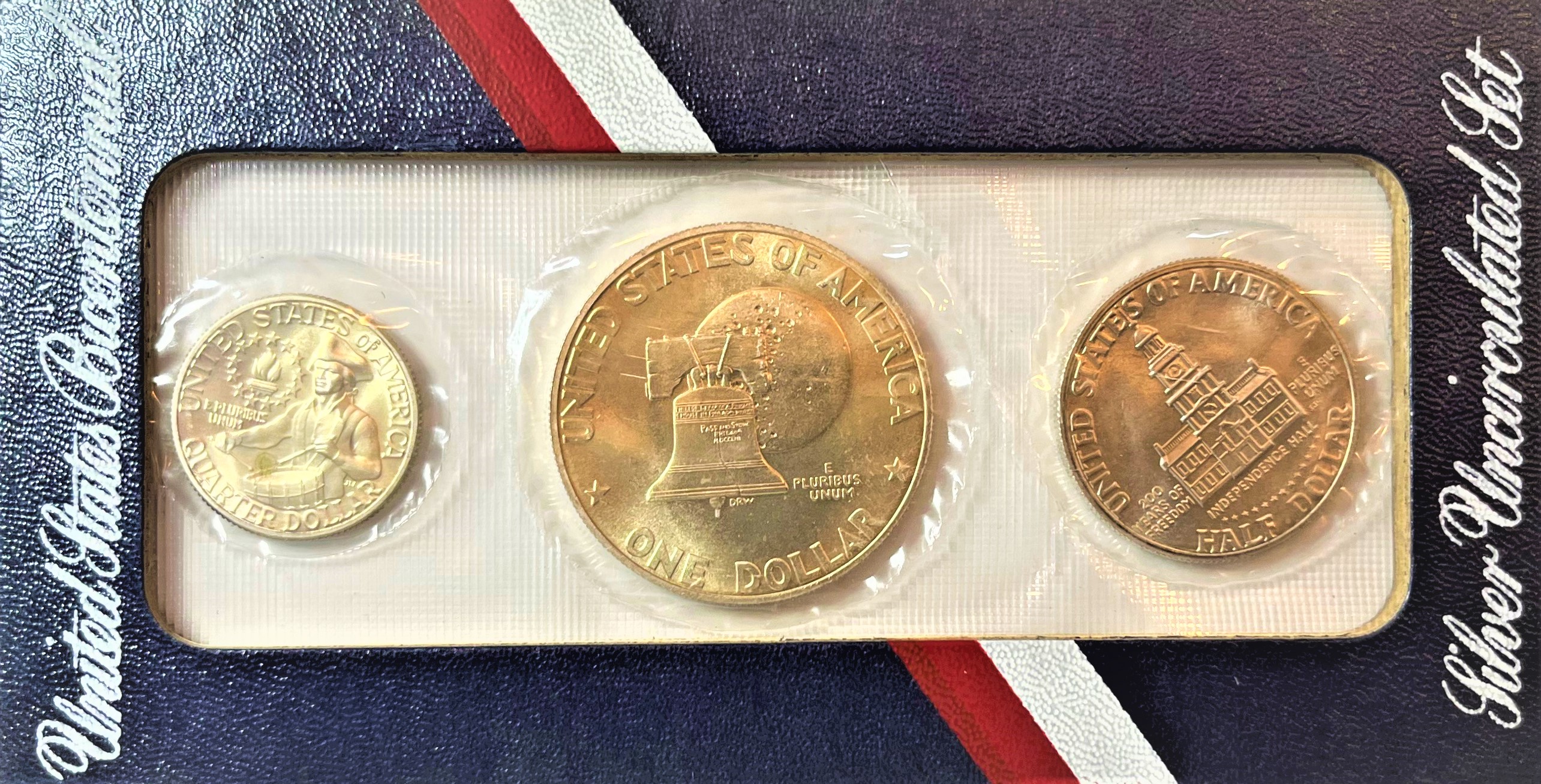 1976-S U.S. Silver Bicentennial Set- Dollar, Half & Quarter Brilliant ...