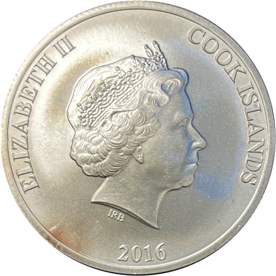 2016 Cook Islands .9999 Pure Silver 1 Troy Ounce-Queen Elizabeth Reign ...