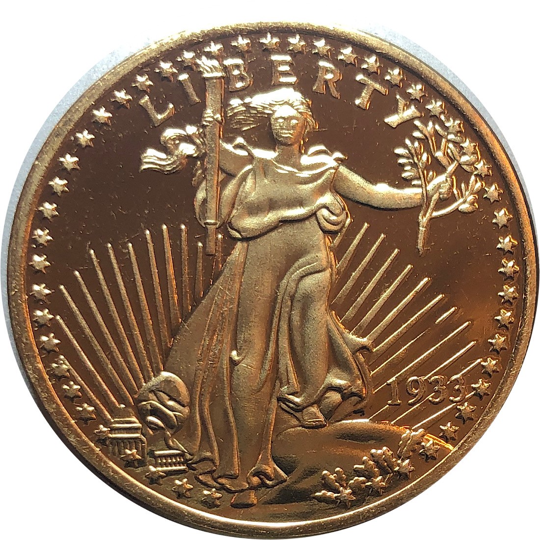 1933 24K Gold Layered $20 Saint Gaudins Tribute Coin | Property Room