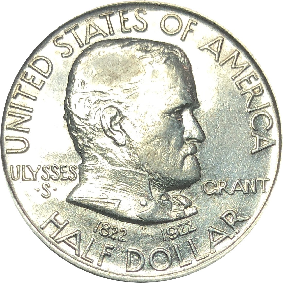 1922 US Silver Classic Commemorative Half Dollar Ulysses S Grant -No ...