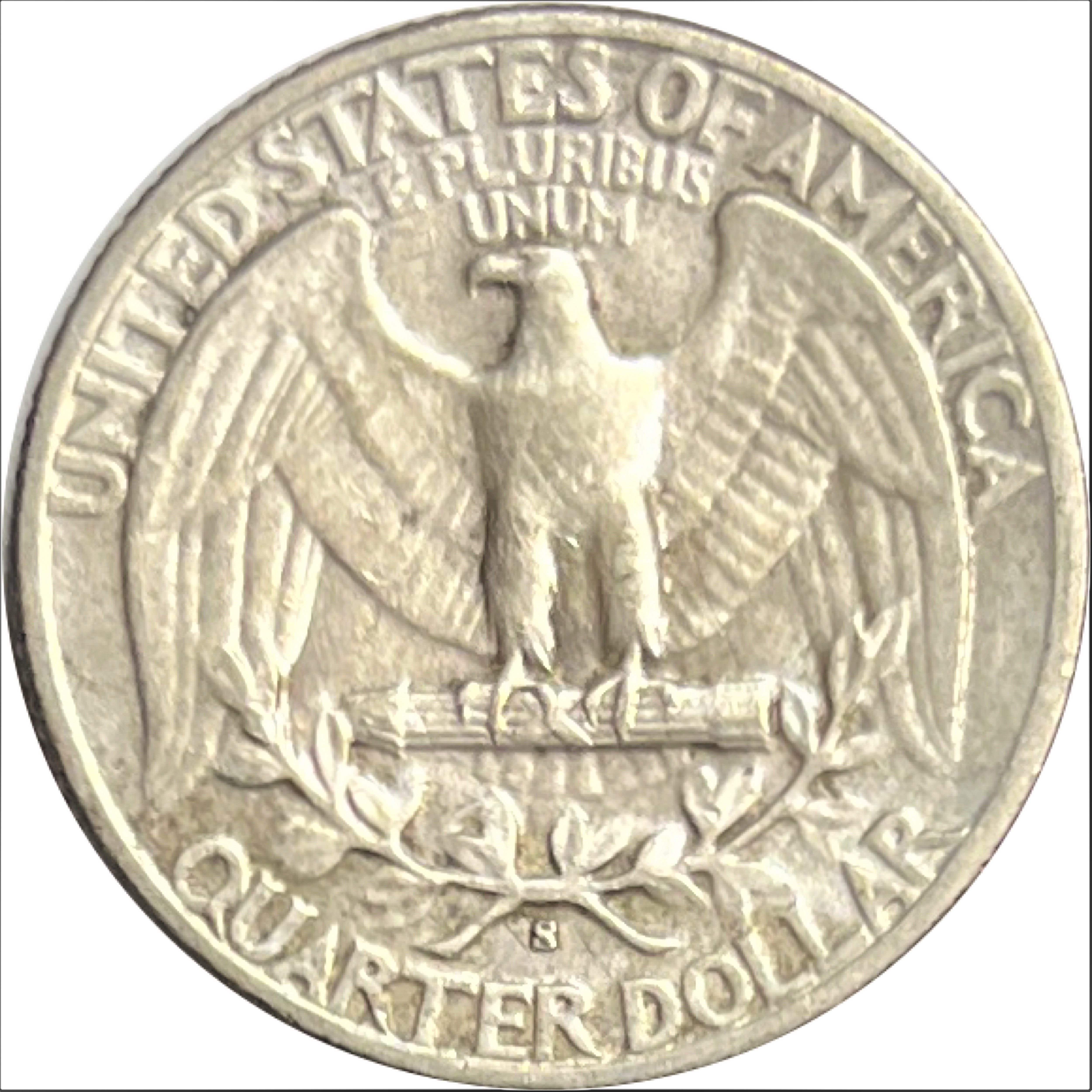 1943-S U.S, Silver Washington Quarter-Beautiful Collector Grade WW2 ...