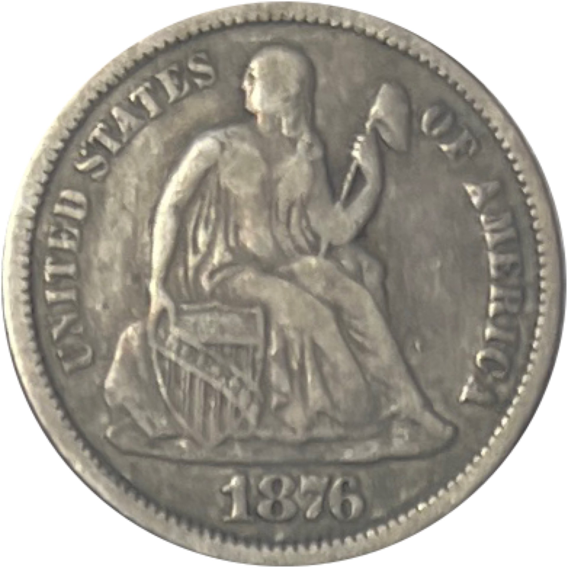1876 U.S. Silver Seated Liberty Dime-Nice Original Coin | Property Room