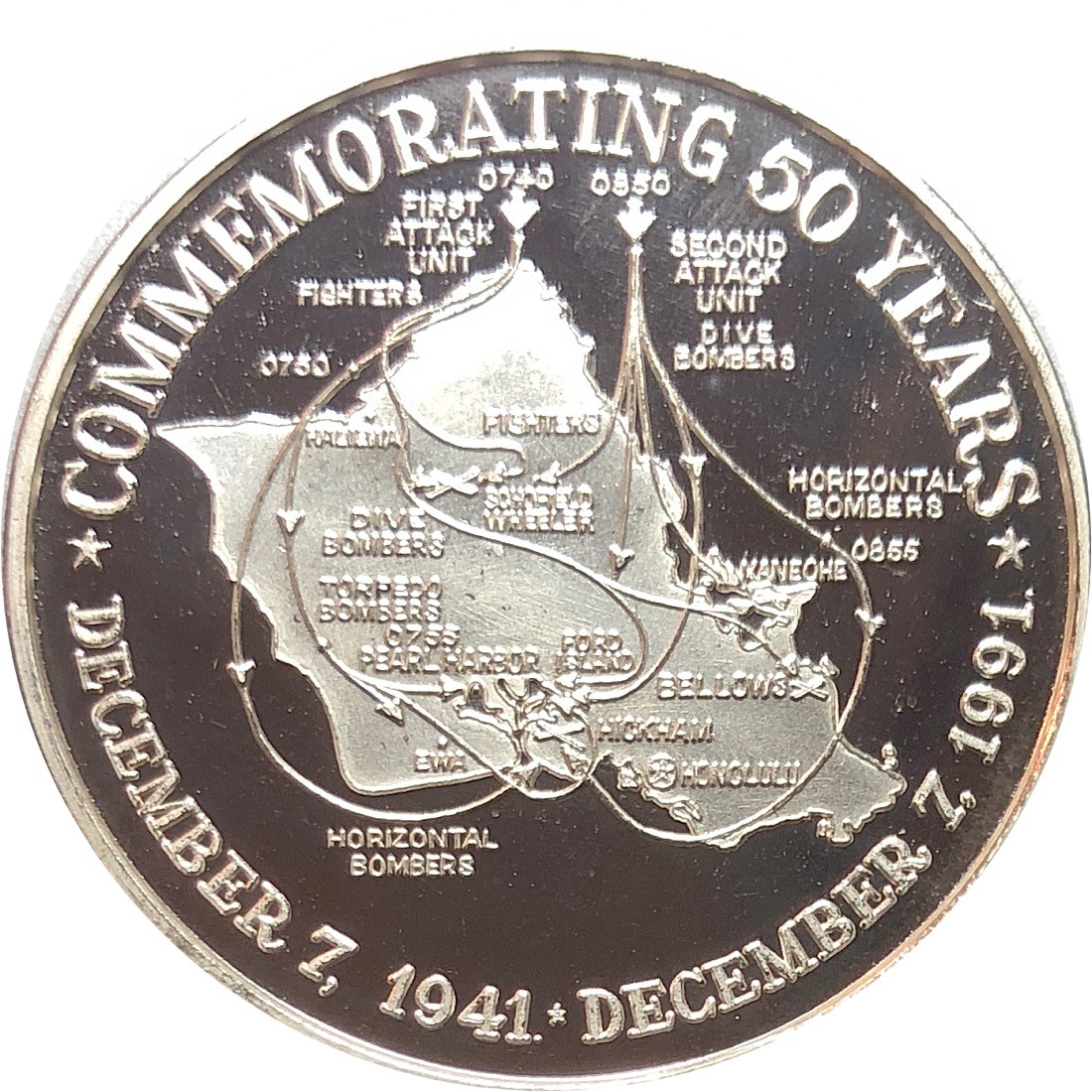 .999 Silver 1 Troy Ounce Commemorative USS Arizona War Memorial Coin ...