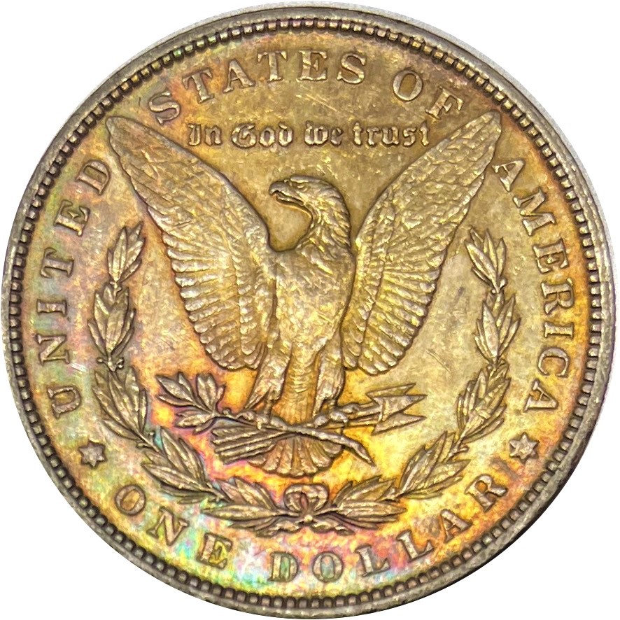 1896 U.S. Silver Morgan Dollar-Gorgeous Reverse Envelope Toning ...