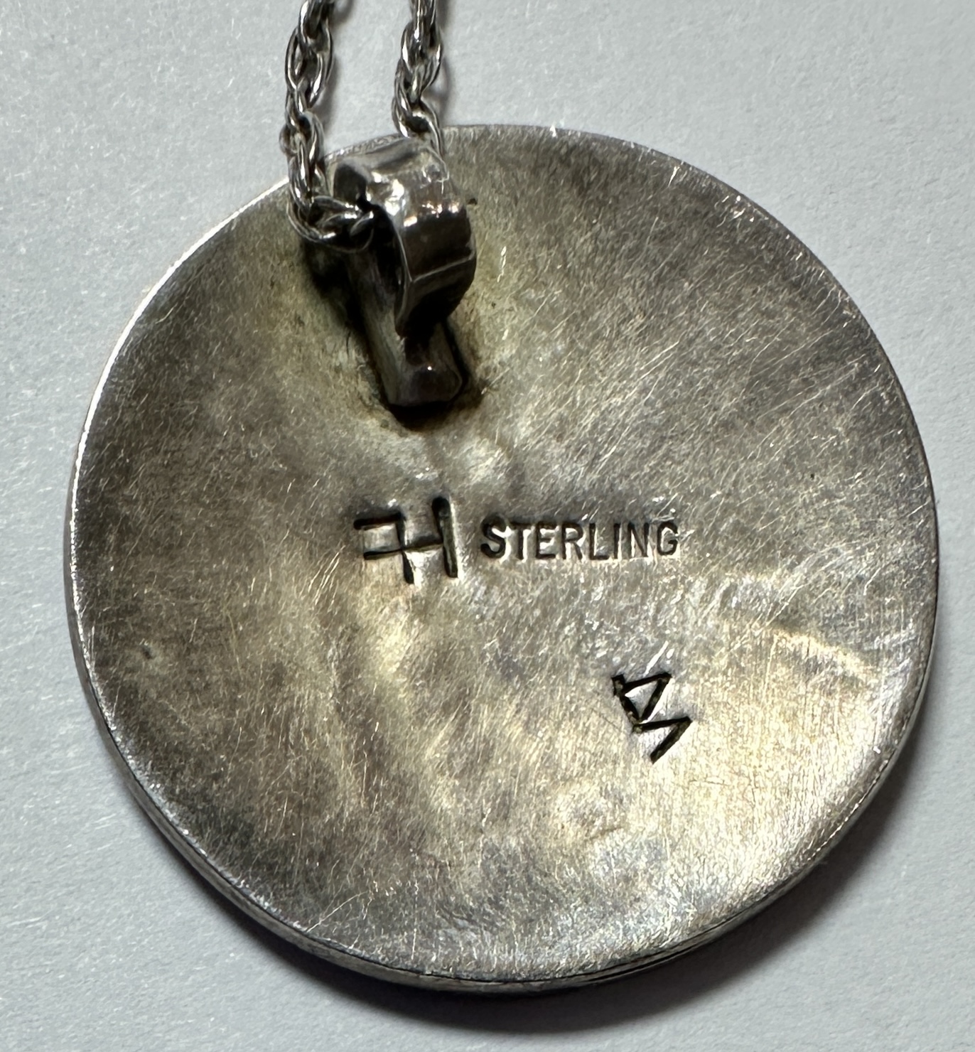 Native American Overlay Sterling Silver Pendant and 18" Chain - Pendant ...