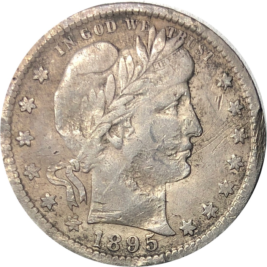 1895-O US Silver Barber Quarter-Slight Obverse Damage-Scarce Date ...