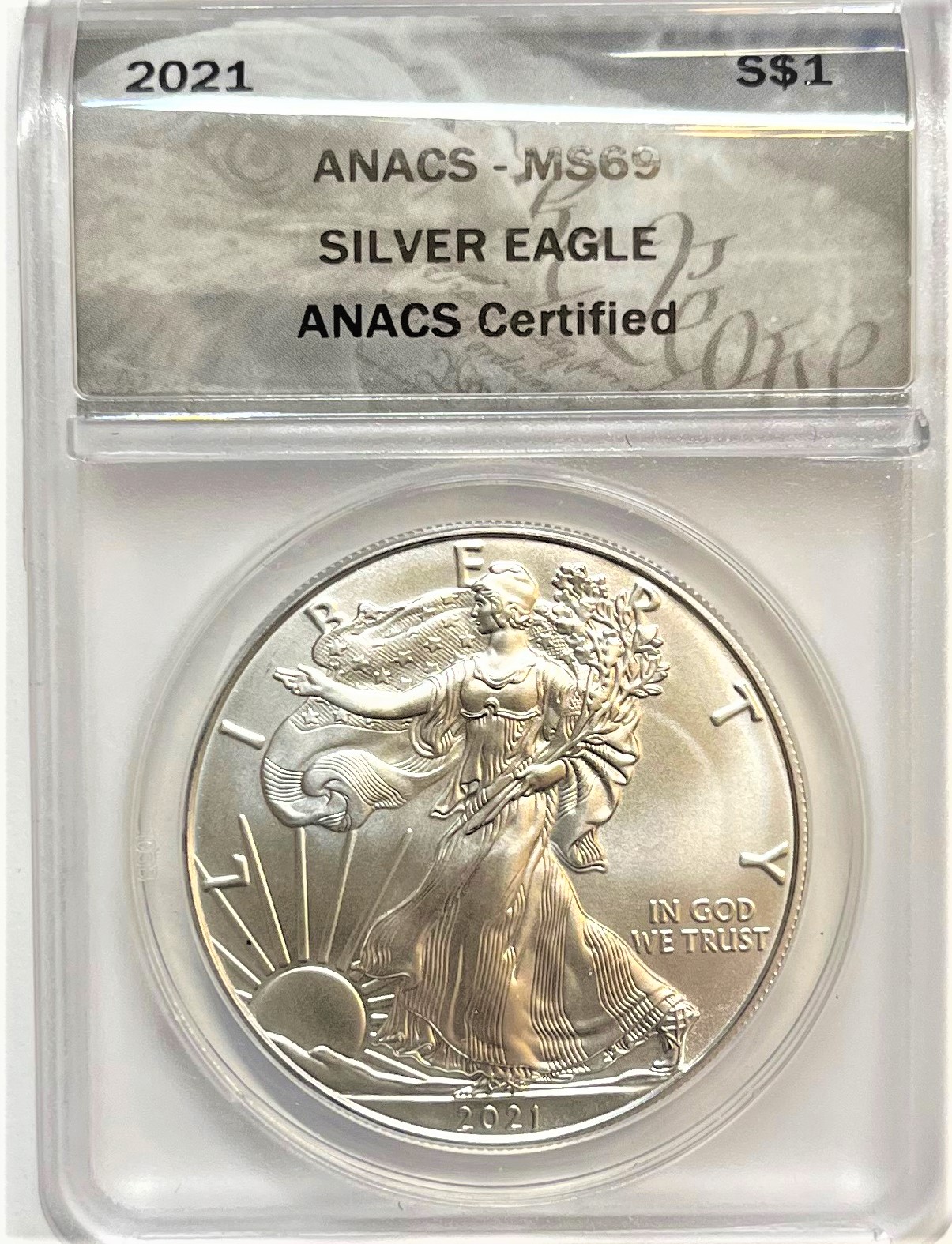 2021 ANACS Certified MS69 .999 American Silver Eagle-Stunning Quality ...