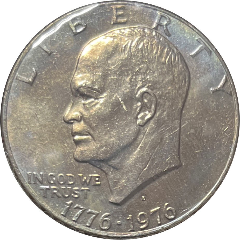 1976-D US Bicentennial Eisenhower Dollar Coin-Beautiful Grey Blue ...