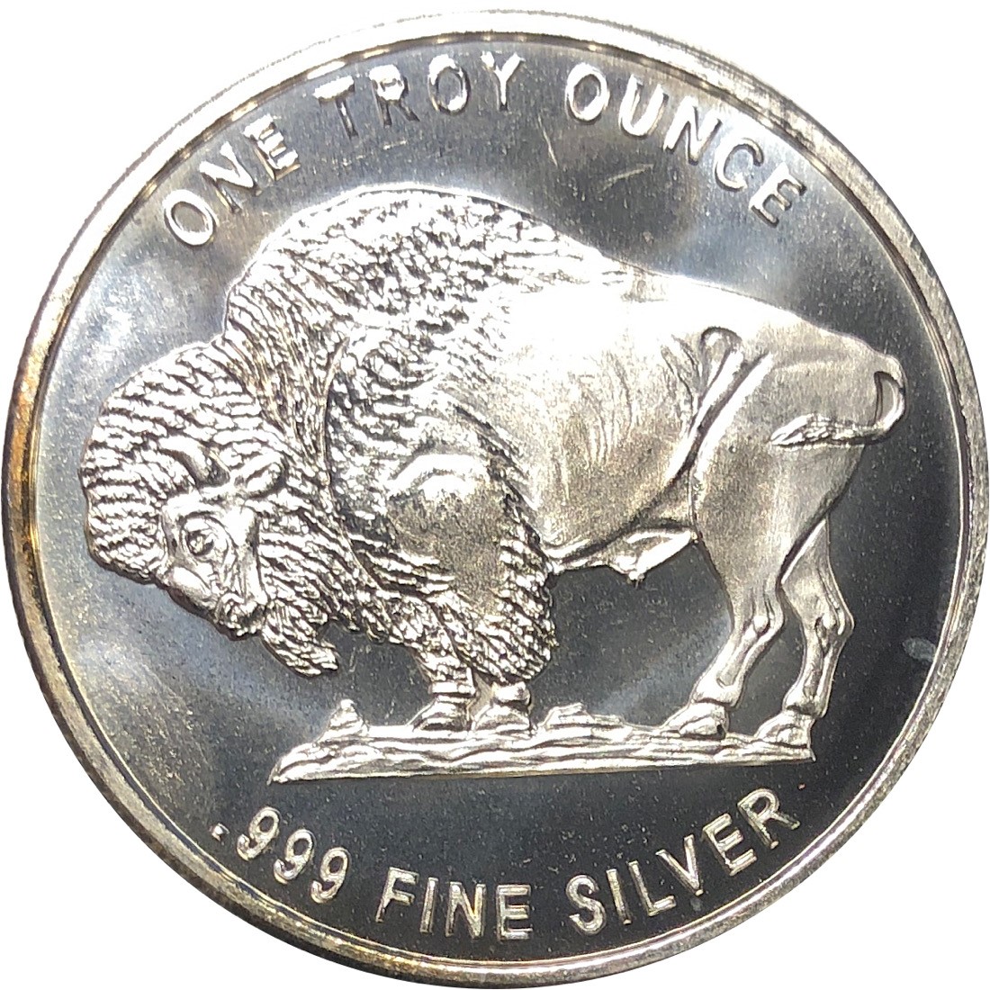 .999 1 Troy Ounce Pure Silver Buffalo Round-Uncirculated Beautiful Edge ...