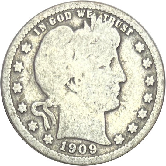 1909 U.S. Silver Barber Quarter-Superb Original Surfaces-Nice Example ...