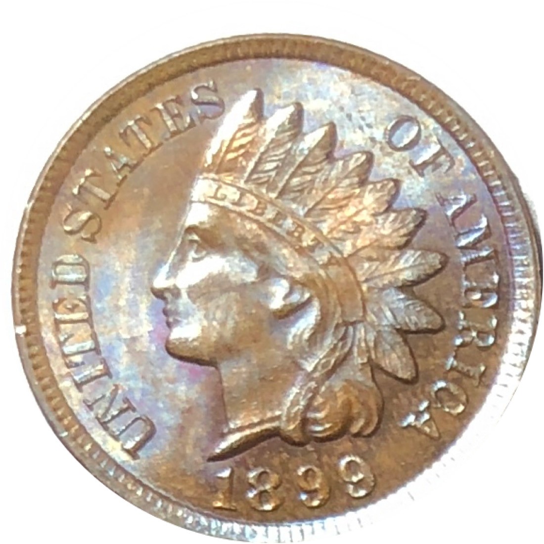 1899 US Indian Head One Cent With Full Headband "Liberty" Gorgeous ...