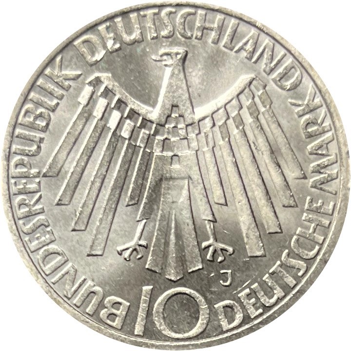 1972 Germany Silver 10 Deutschemarks Olympic Coin-Brilliant ...