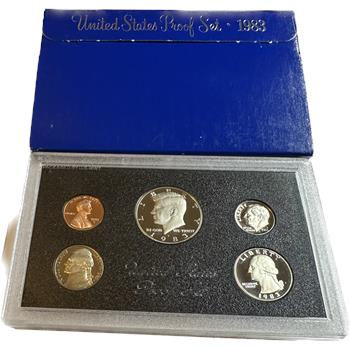 >1983-S U.S. Proof Set - 5 Coins Including Kennedy Half in Original ...