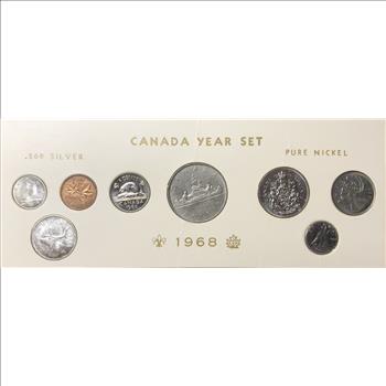 >1968 Canada Year Coin Set - Including Silver Dime and Quarter - 8 ...