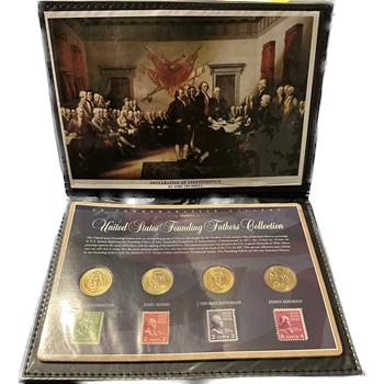 >U.S. Founding Fathers Collection - 4 Presidential $1 Coins and Stamps ...