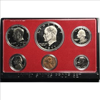 1977-S U.S. Proof Mint Set - 6 Coins in Original Mint Packaging | Property Room