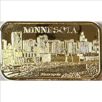 - America's 50 States 18k Gold Plated Ingot - Minnesota - Minneapolis ...