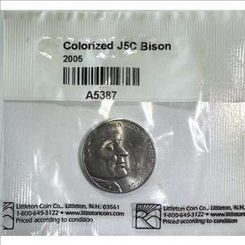 - 2005-P Colorized Jefferson Bison Nickel - Nickel Series: Westward ...