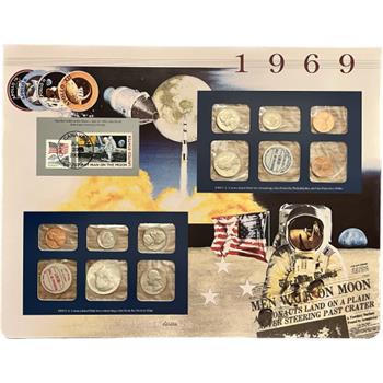 * 1969 (P&D) U.S. Uncirculated Mint Sets & 1st Man on the Moon 10 Cent ...