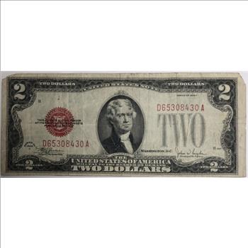 ##1928F U.S Two Dollar ($2) Note - Red Seal | Property Room