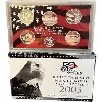 . 2005-S United States Mint Silver Proof Quarter Set - 5 Silver ...