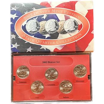 . 2002 Denver Mint Edition - State Quarter Collection - 5 Coins in ...