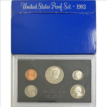 >1983-S U.S. Proof Set - 5 Coins Including Kennedy Half in Original ...