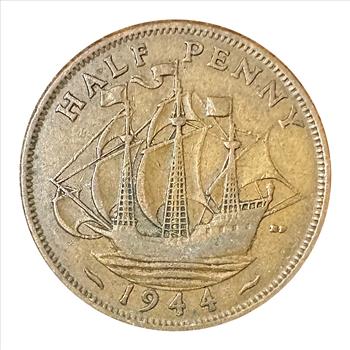 >1944 Great Britain Half Penny - Sailing Ship - Collector Grade ...