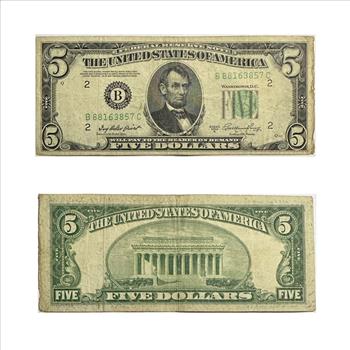 >1950A U.S. Five Dollars ($5) Federal Reserve Note - Green Seal ...