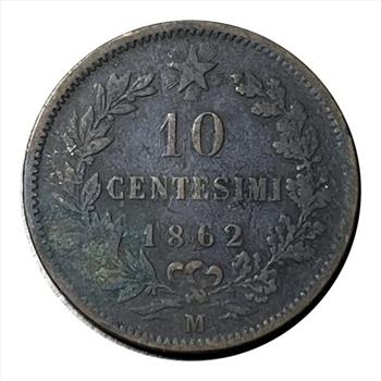 * 1862-M Italy Ten (10) Centesimi Coin | Property Room