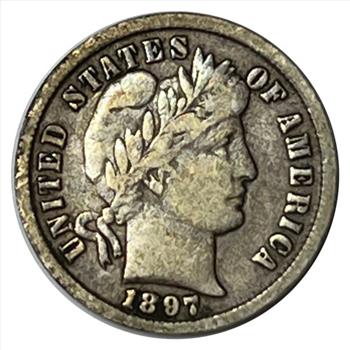 * 1897 U.S. Silver Barber Dime | Property Room